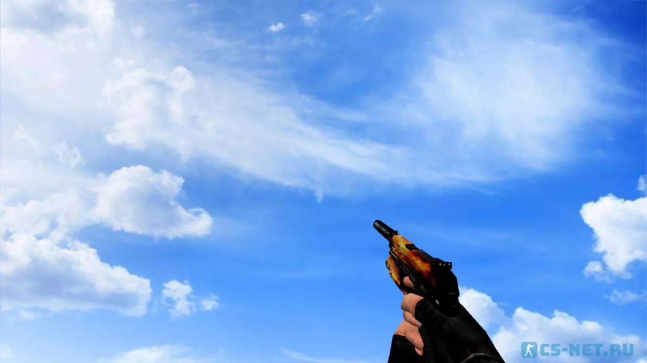 Скачать модель «USP Огненный» для CS 1.6